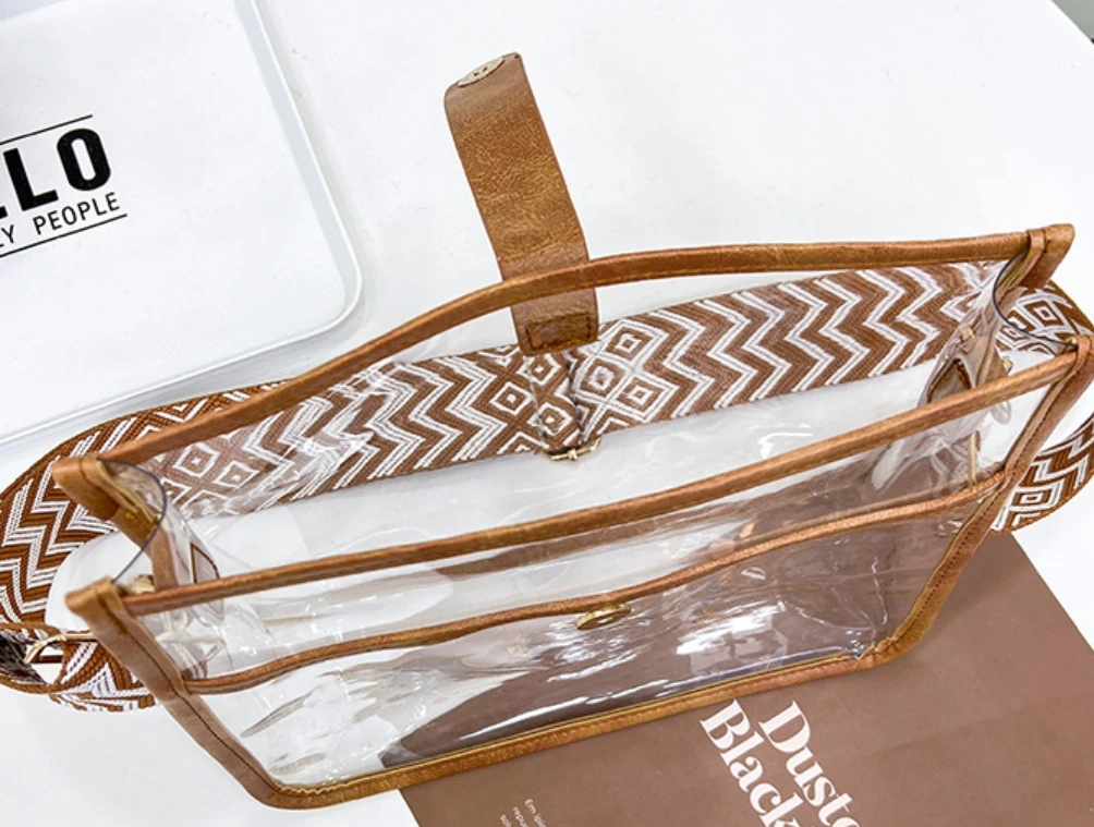 2024 Spring Summer Rts Pvc Leopard Print Shoulder Strap Transparent ...