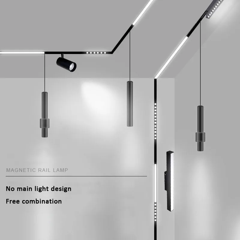 Modern Recessed Magnetic Track Lights - LED Efficiency