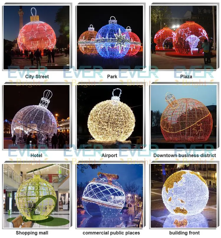 Giant Lighted 3d Motif Balls Commercial Christmas Bauble Displays ...