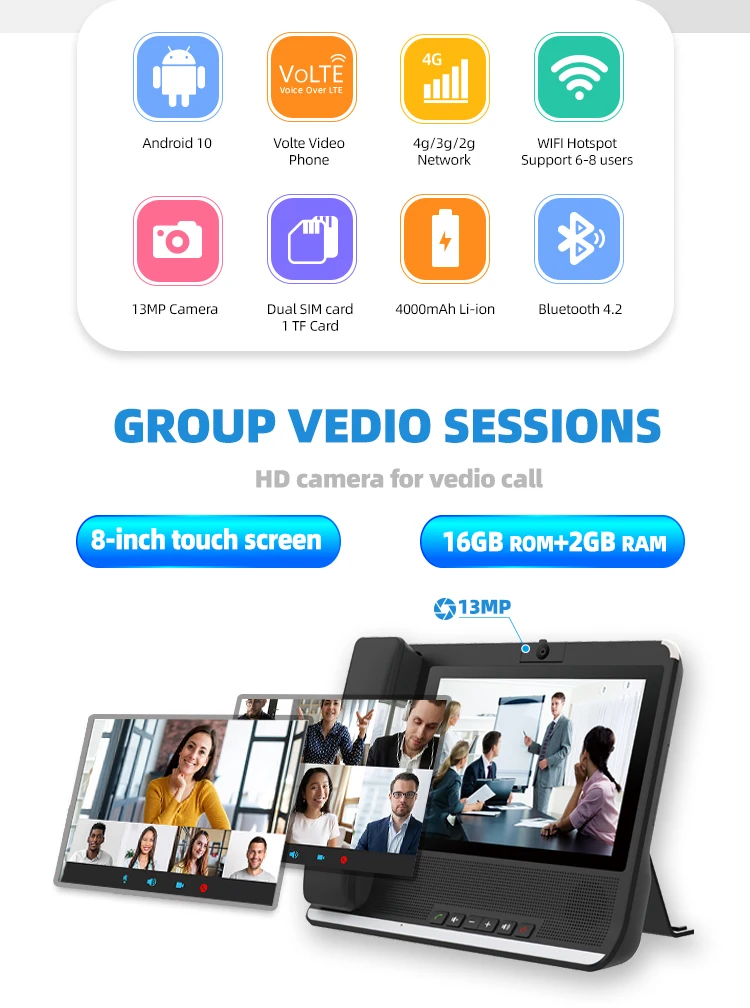 8" Touch Screen 4g Lte Volte Voip Wifi Android Fixed Wireless Desk ...