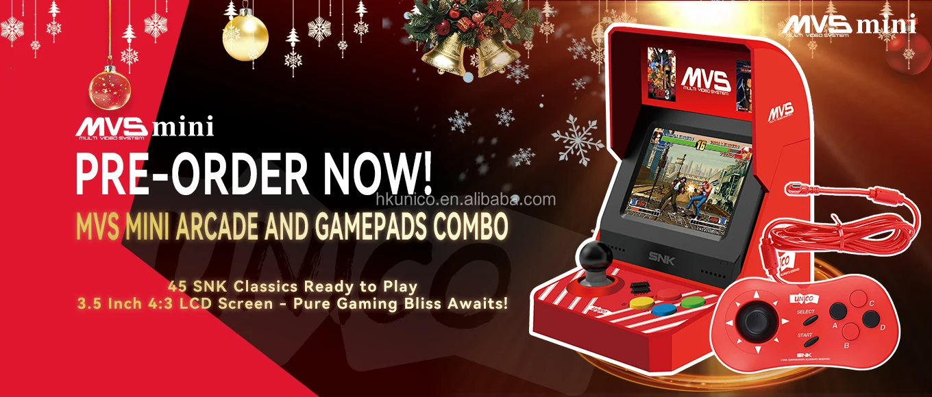 Retro Console with 45 Pre-Loaded Classic Games - Red MVS MINI Unico ...