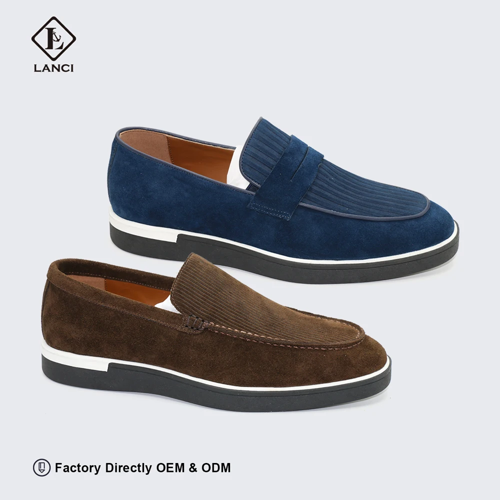 LANCI OEM Men's Shoes Comfortable Breathable Cow Leather Summer Walk ...