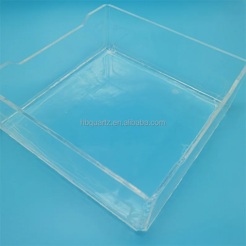 Transparent Fused Silica Glass Crucible Tray - 330*330*120mm