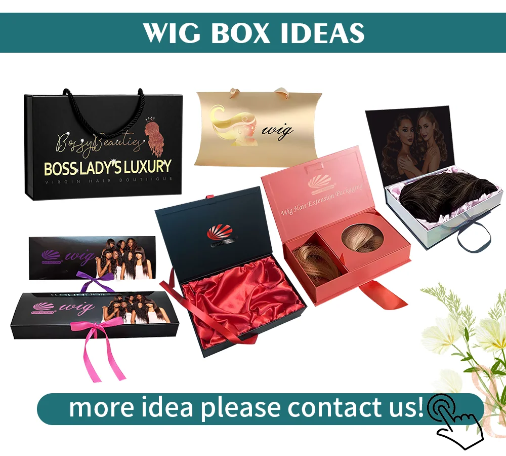 Luxury Rose Gold Satin Lace Packaging Box for Human Hair Wigs ...