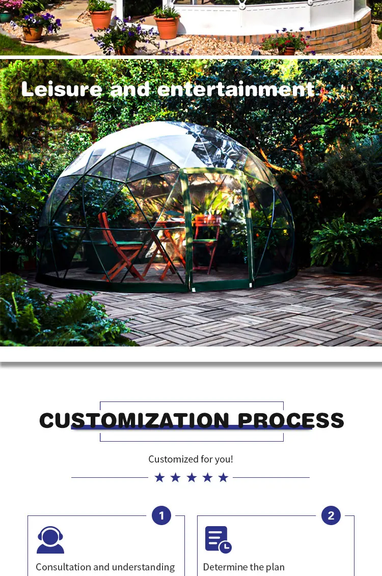 Transparent Igloo Tent - Waterproof Canvas Garden Dome