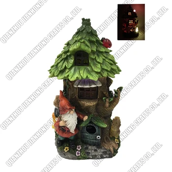 Resin Lighted Large Tree Stump Fairy Garden Decoration Houses - Buy ...