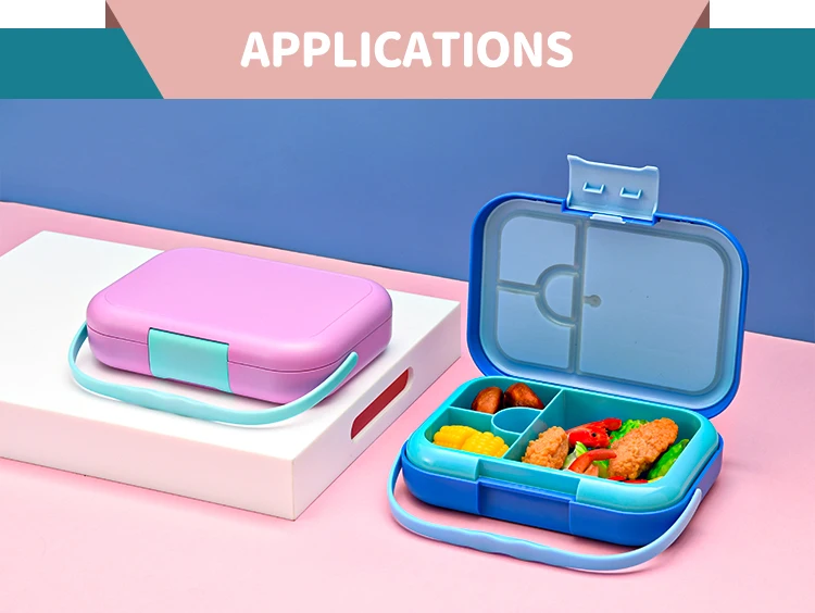 Kids Bento Lunch Box 4 Compartment Bento Box For Kids Divided Lunch ...