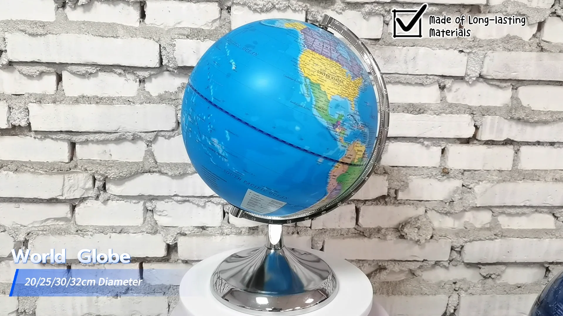 22.8cm Physical World Globe With Sturdy Base Fashion Gift School ...
