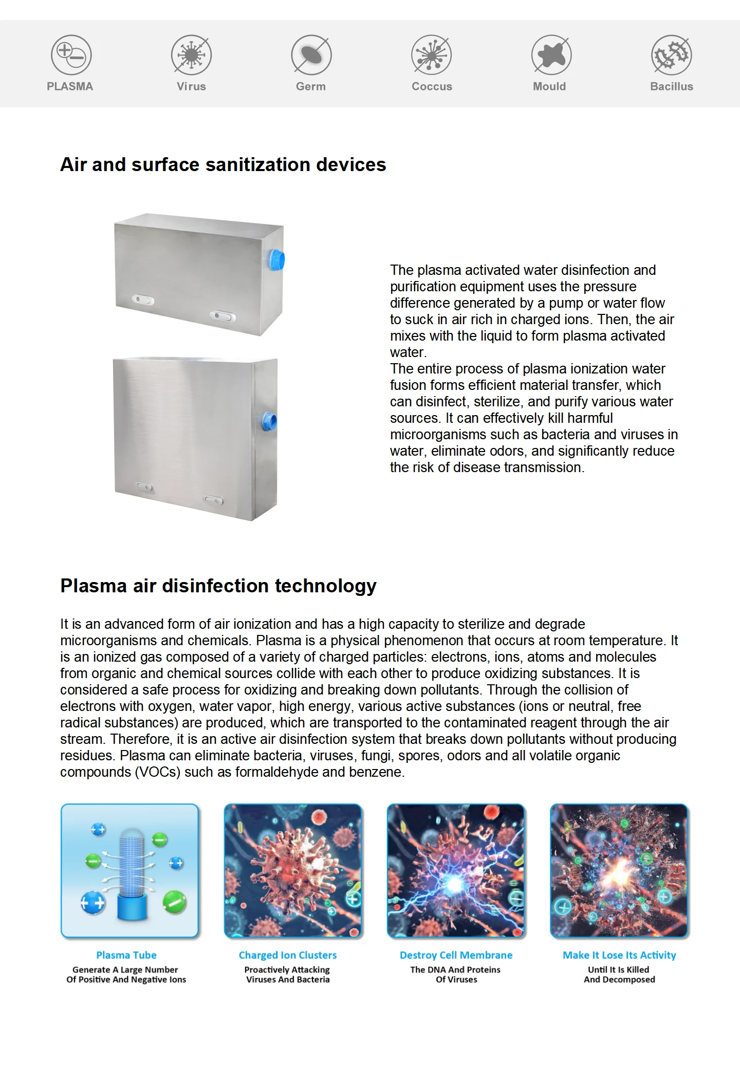 Cold Plasma Water Disinfection System for Hydroponics & Agriculture - OEM