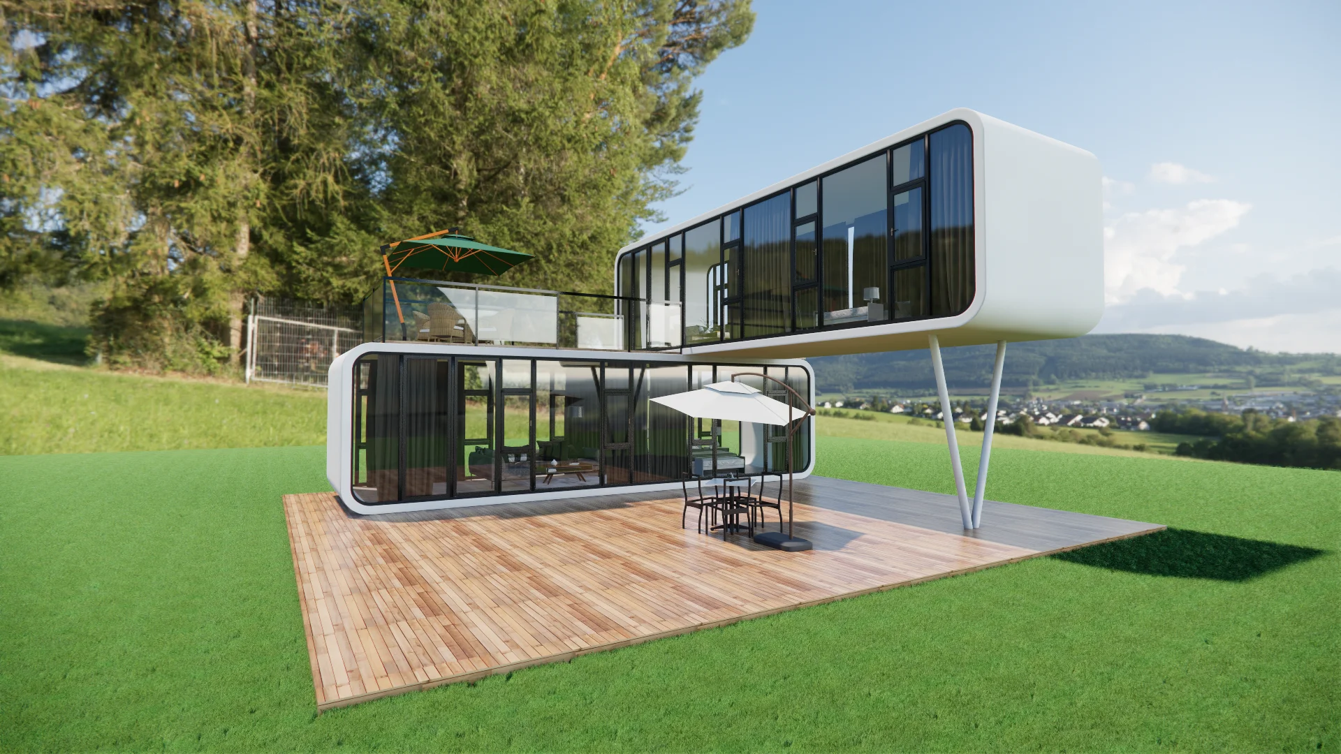 Cabine 20ft Luxury Apple Cabin| Alibaba.com