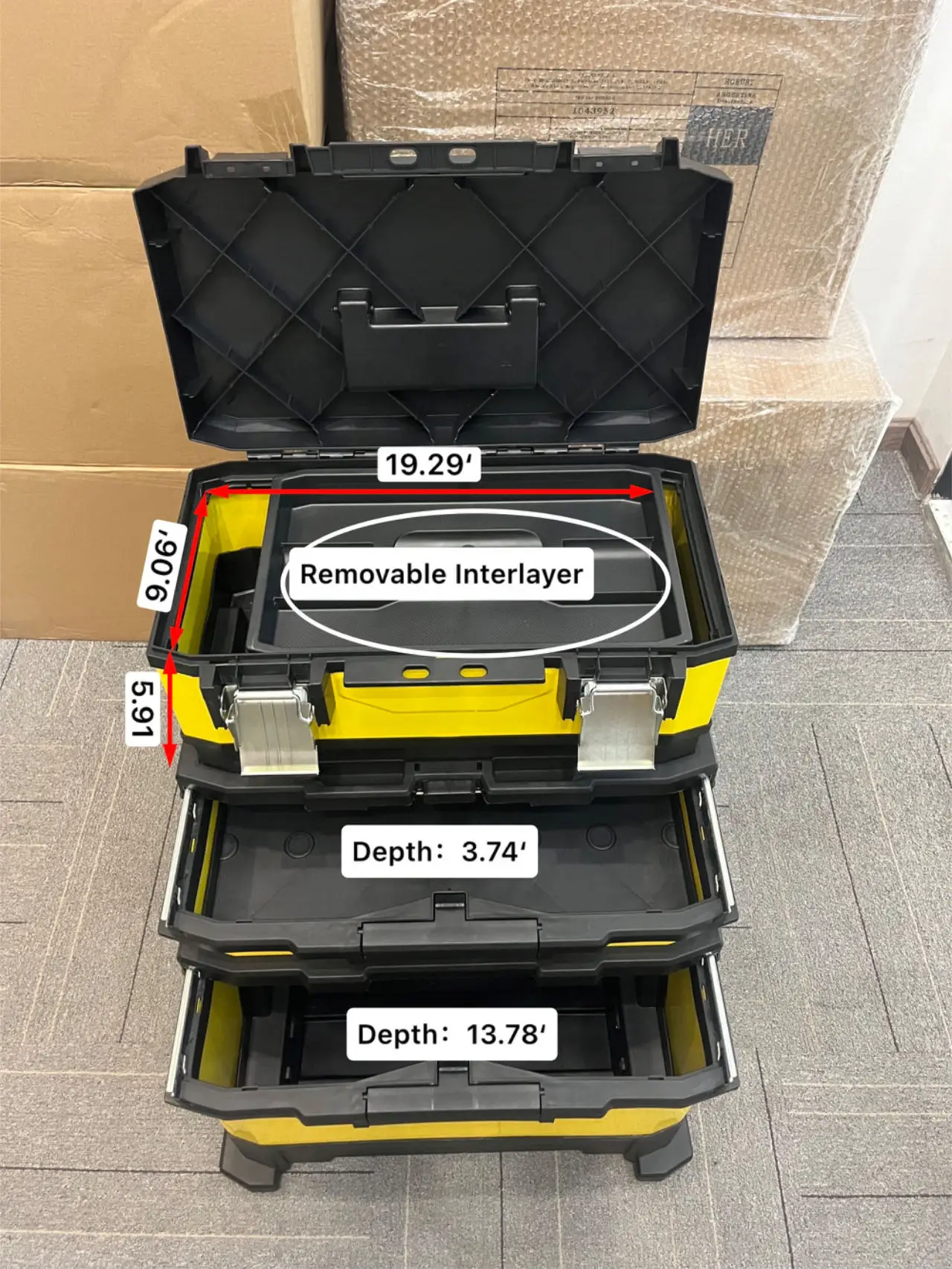 Heavy Duty Rolling Tool Box Hard Plastic Case Storage for Tools ...