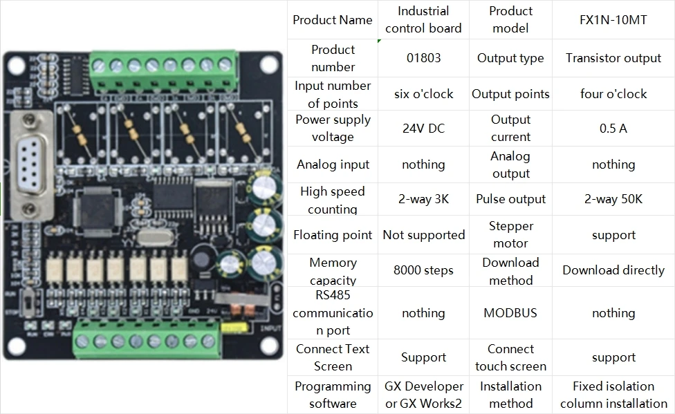 PLC 6 Input 4 Output - FX1N-10MR/10MT Control Module