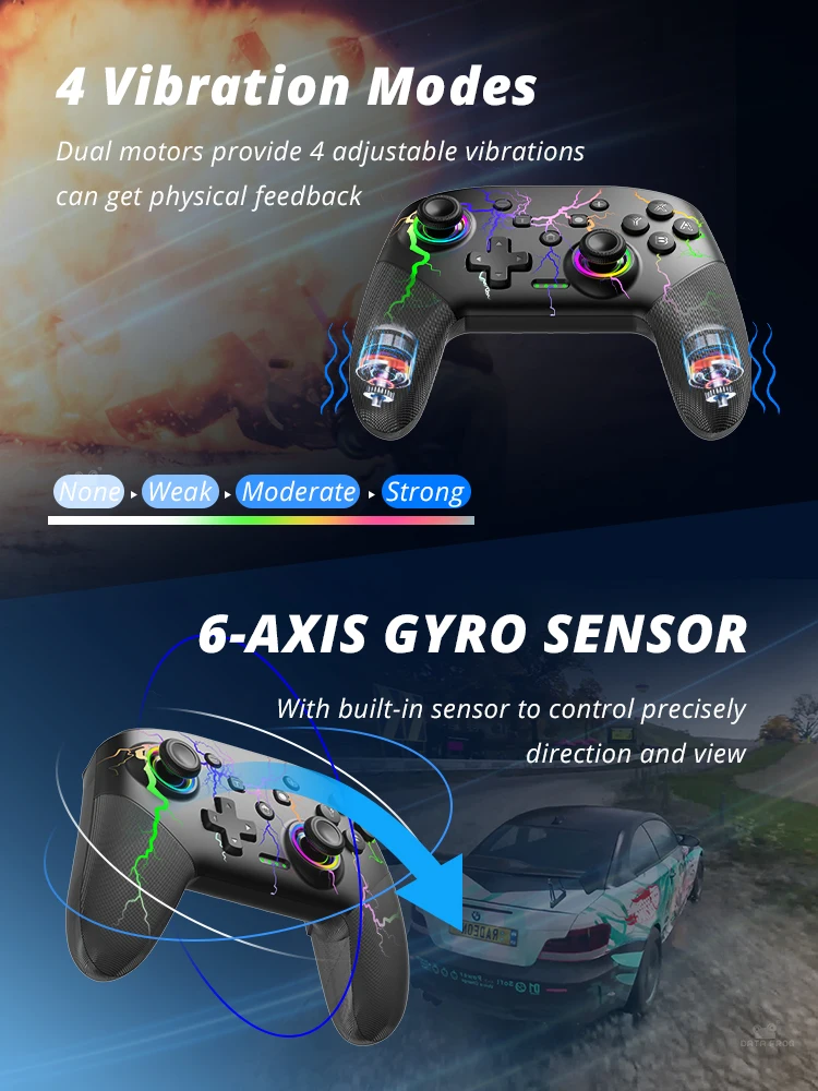 Data Frog S80 Thunder Colour Game Controller For Ns/switch Lite/oled/pc ...