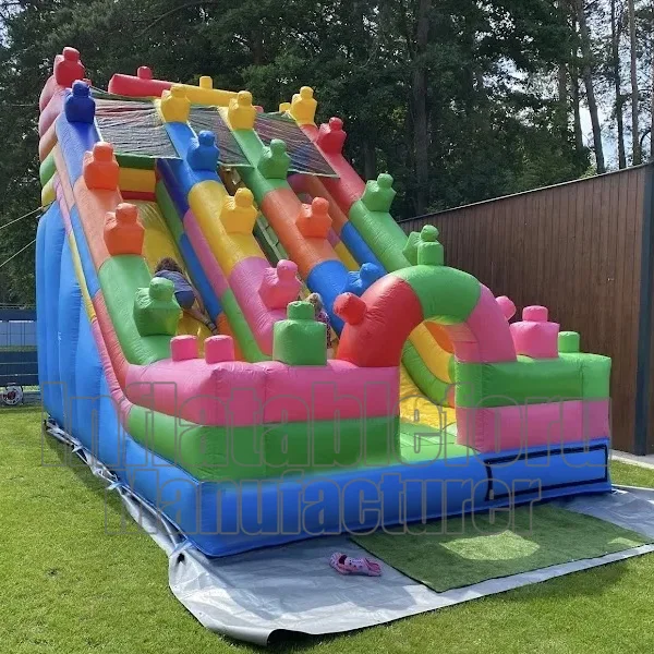 Colorful Block Springkasteel Bouncy Castle Slide Opblaas Springkasteel ...