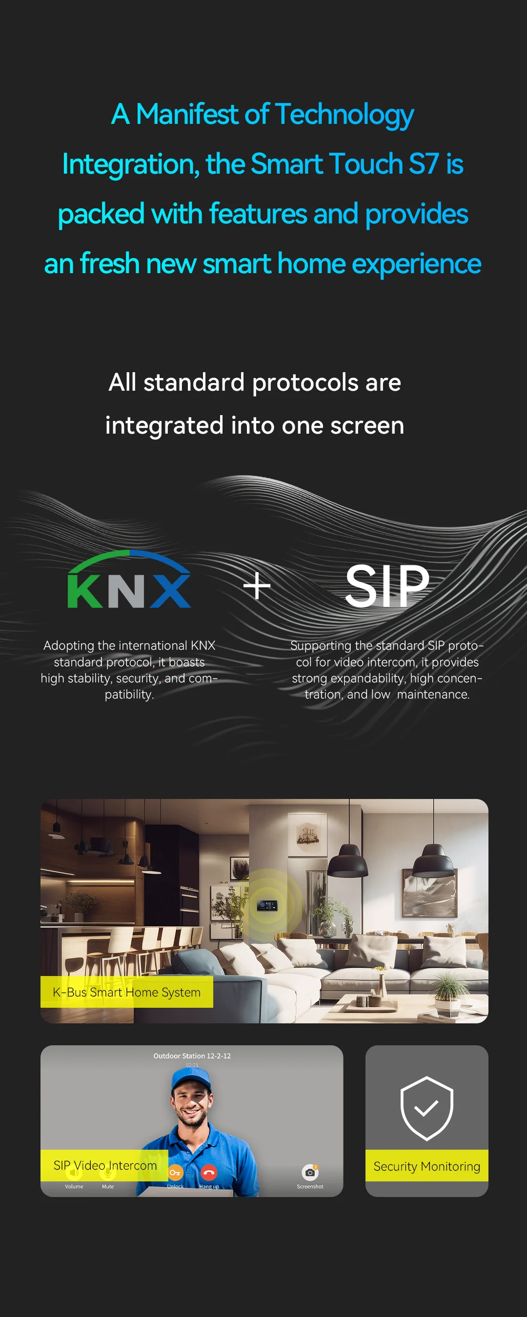 KNX Touch Panel S7 - Smart Home Automation Control