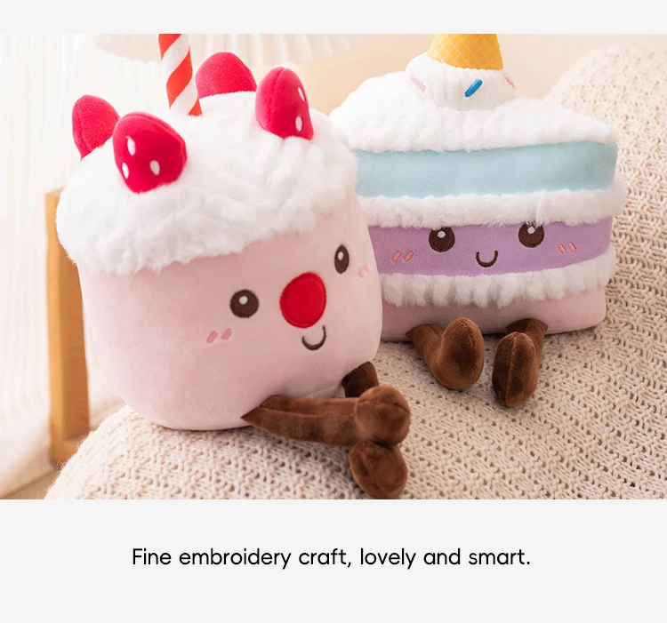 Birthday Cake With Candle Plush Cake Decoration Plush Toys Happy ...
