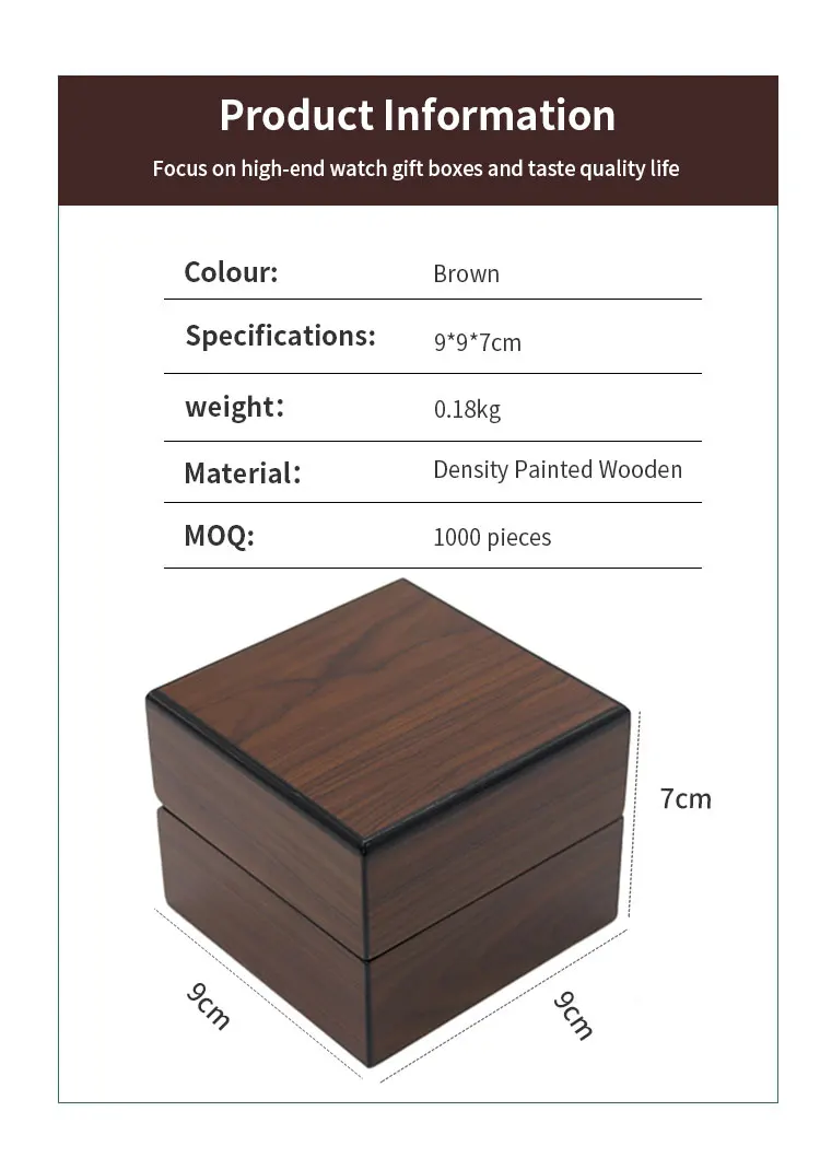 Custom Logo Luxury Wooden Mdf Watch Box Watch Storage Single Gift Cases ...