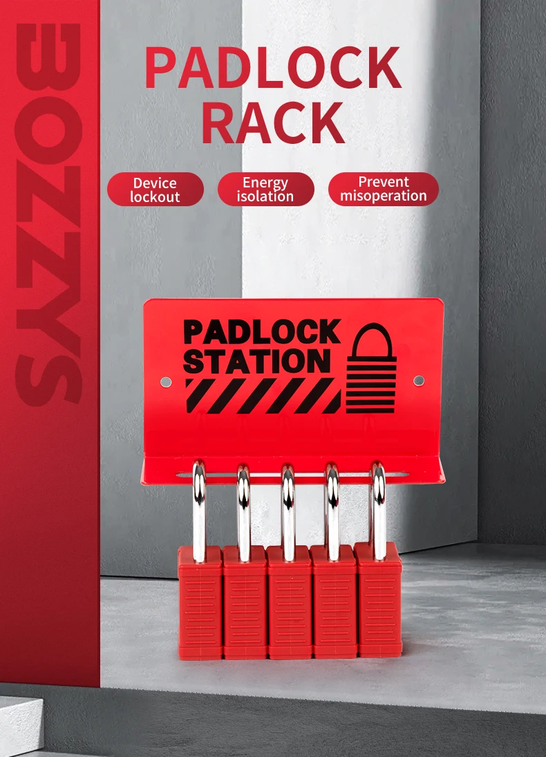 Bozzys Safety Lockout Tagout Management Station Small Steel Padlock ...