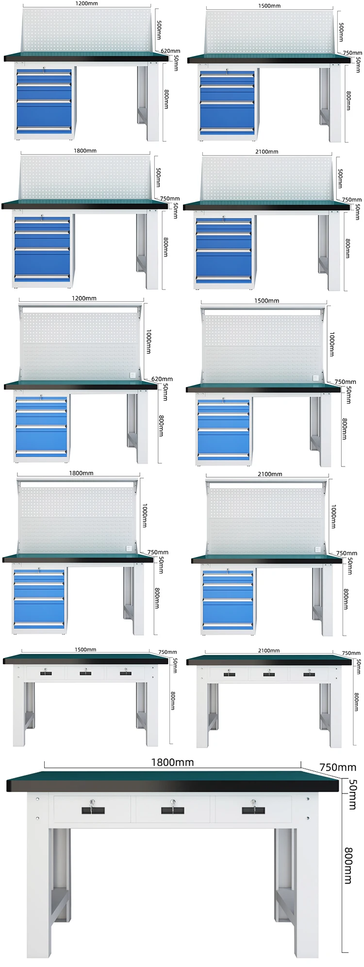 Heavy Duty Industrial Repair Work Table with Drawers