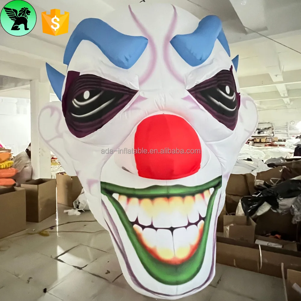 3m Scary Hanging Clown Head Inflatable Decoration Customized Giant ...
