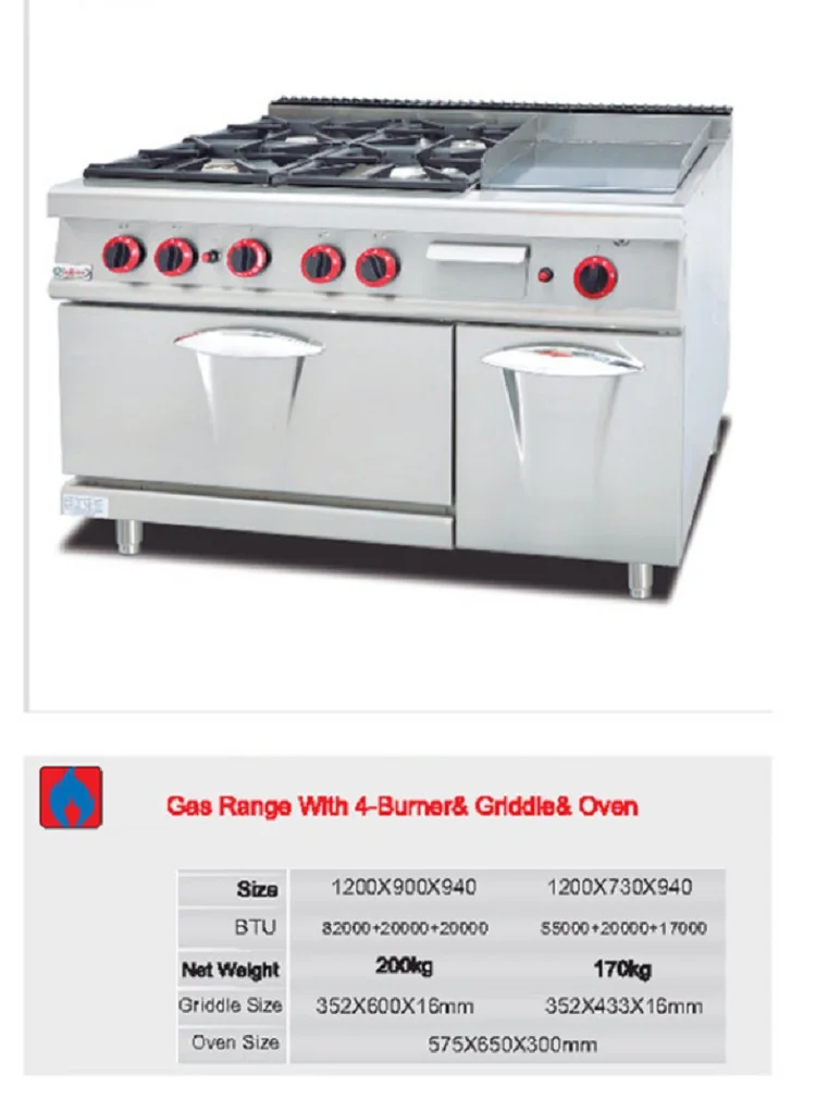 Stainless Steel Industrial Gas Kitchen Equipment /hotel Kitchen ...