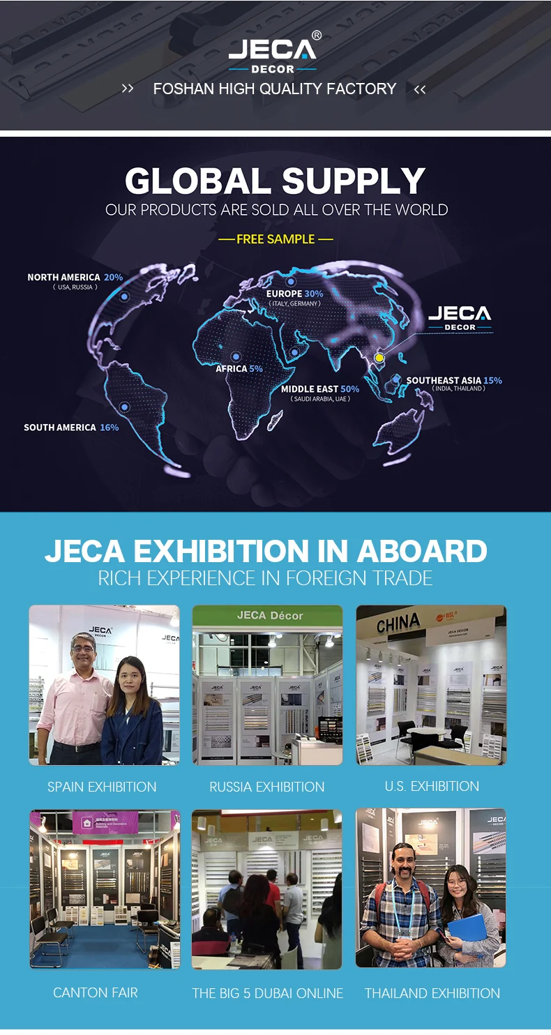 Foshan Factory JECA Skirting Board Skirting Profiles for Decoration 304 ...