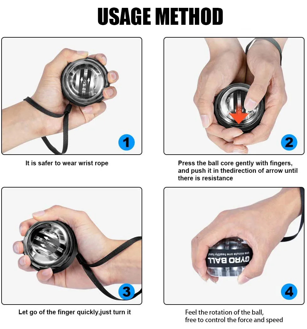 Auto-start Gyroscope Wrist Gyro Ball For Wrist Power Ball Handle ...