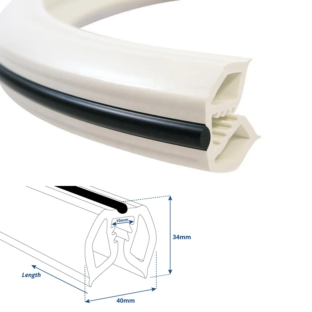 Gunwale Gunwhale Boat rubber fender Trim White with Black Strip 40mm ...