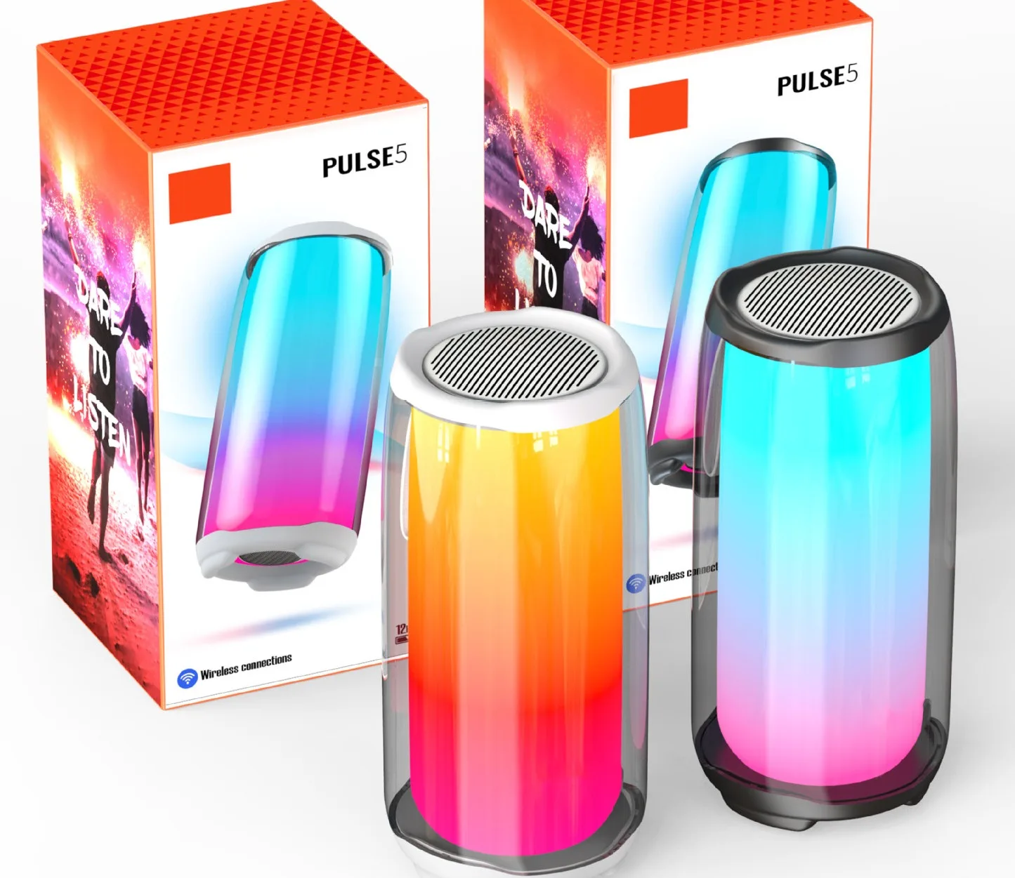 Hot Selling Led Light Speaker Pluse5 Rgb 5w Speaker 2400mah Wireless ...