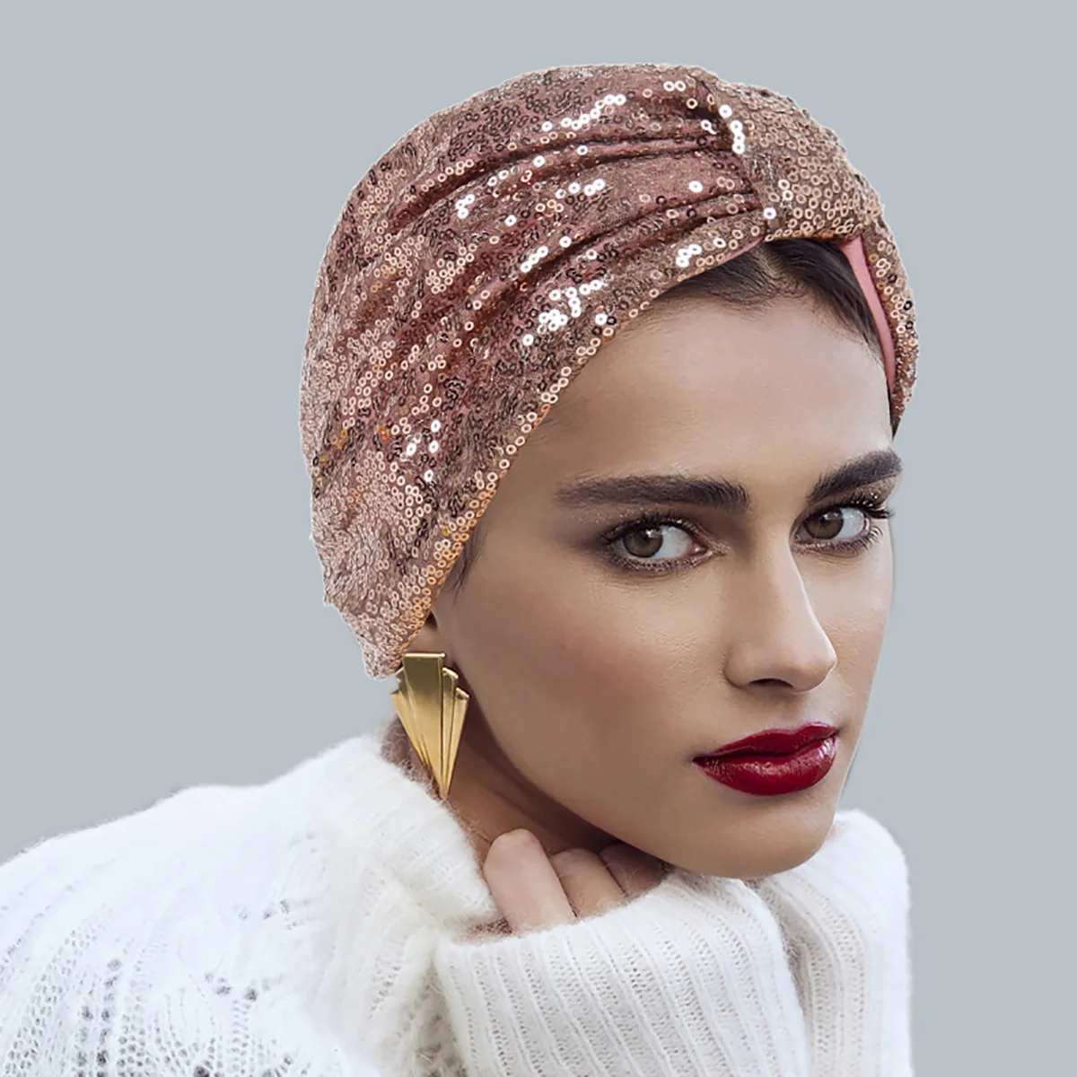 Fashion Muslim Head Wrap Bonnet Shiny Sequin Inner Cap Hijab Under ...