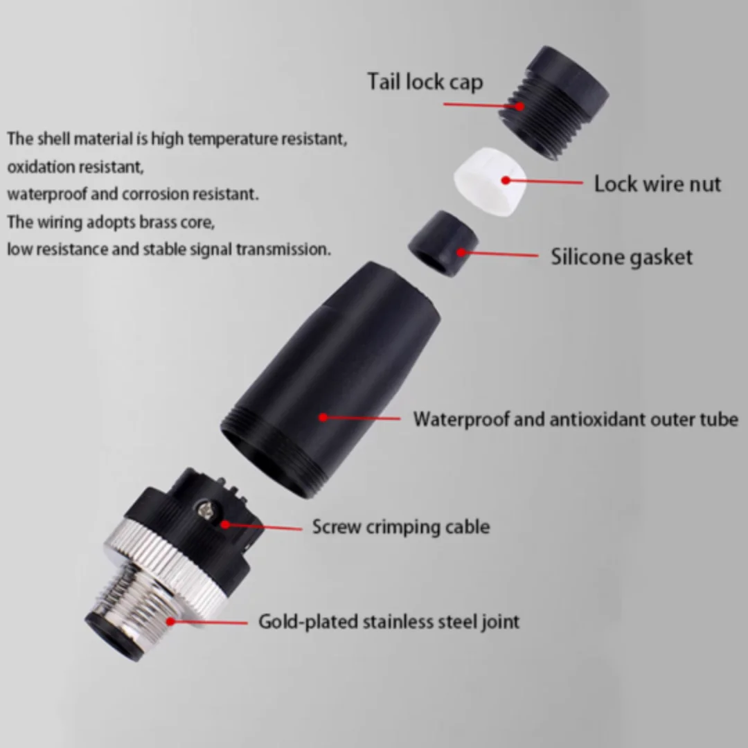 M12 To D-sub Pin For Cable Connector M12 Sensor Cable Waterproof ...