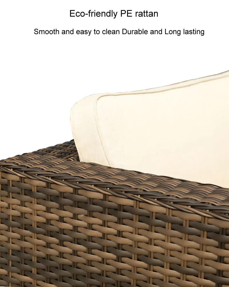 Indoor Use Modern Wicker Rattan 4 Pieces Patio Furniture Set Garden ...