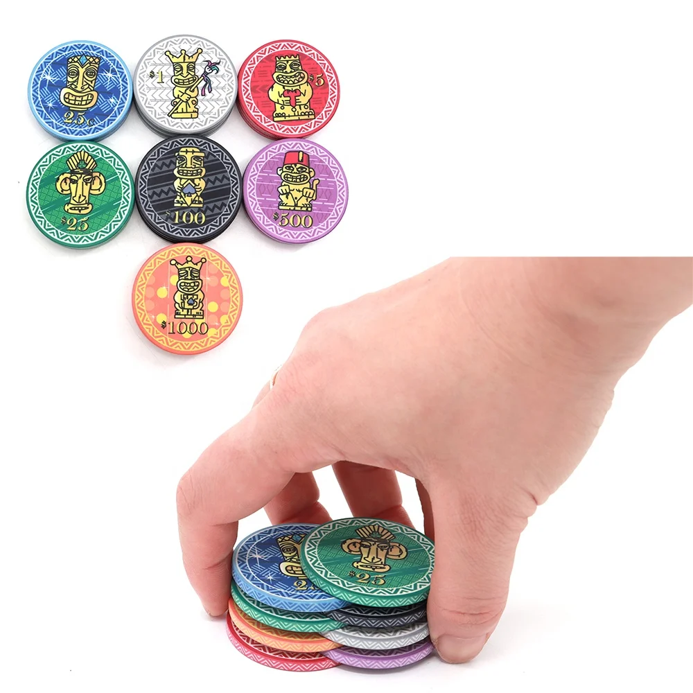 Wholesale Custom Ceramic Poker Chips Tiki King Chip 12g 43mm Casino ...