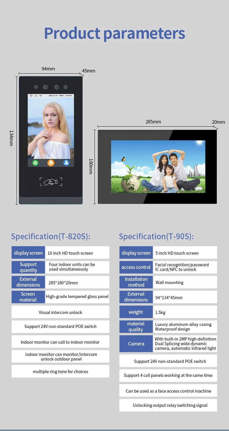 810s Facial Recognition Visual Intercom Doorbell Access Control System ...