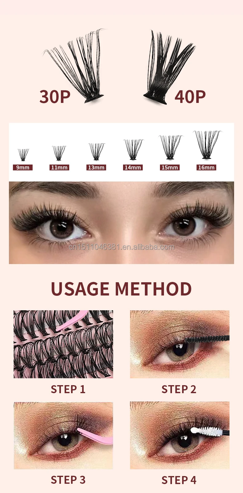Eye Lashes Set Diy Segmented Eyelash Extensions Kit New Design Mink Lashes Wholesale Tweezers ...