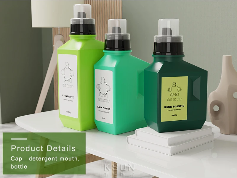 Custom Color and Logo 600ml 1000ml HDPE Detergent Bottles