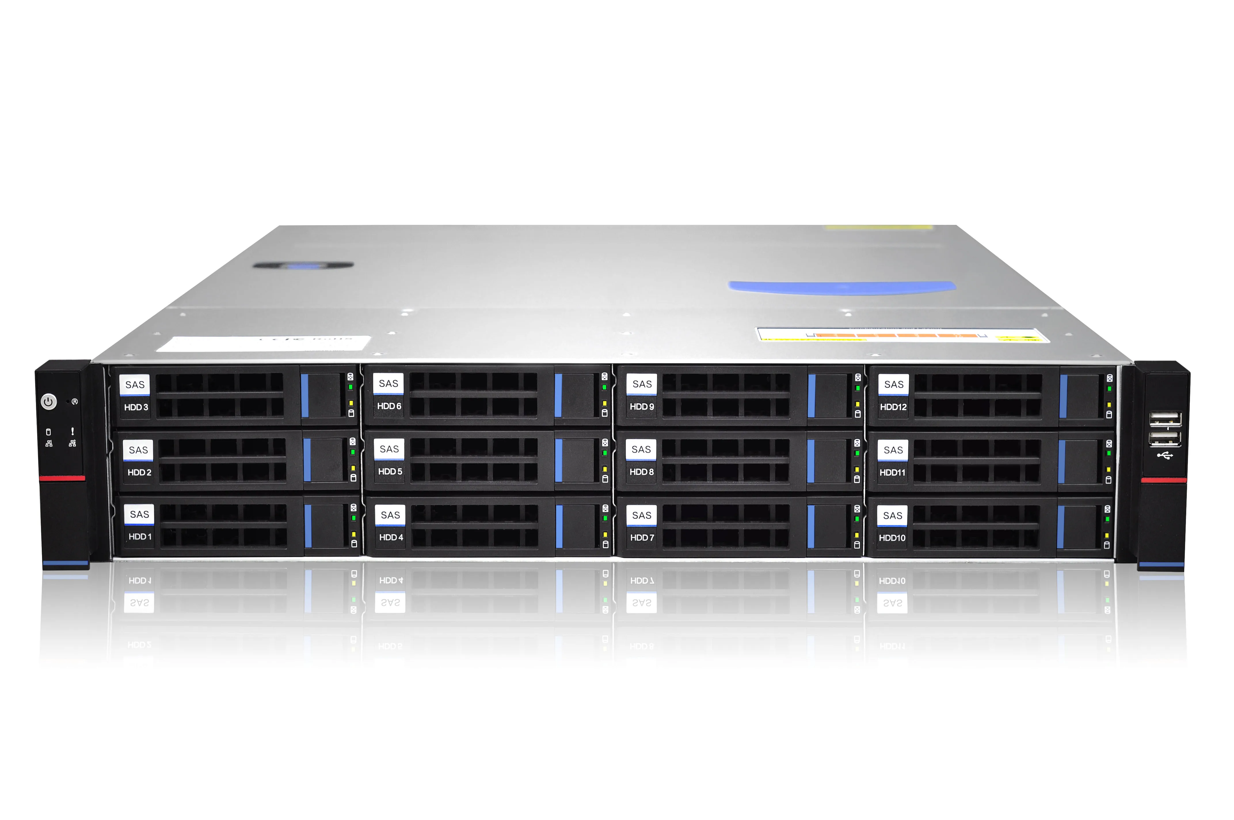 2U 12 Bay Rackmount Server Chassis with 1+1 PSU Redundancy