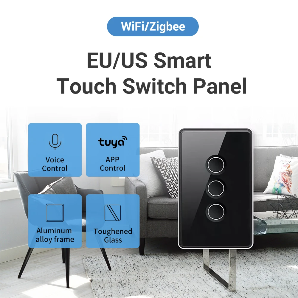 TYSH Smart Home Touch Light Switch - Control with Tuya App