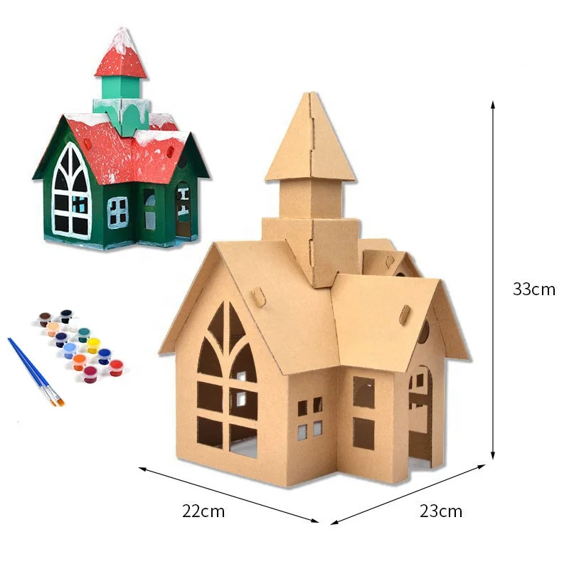 Diy Assembly Paper Craft Small House Decorations Children Handmade ...