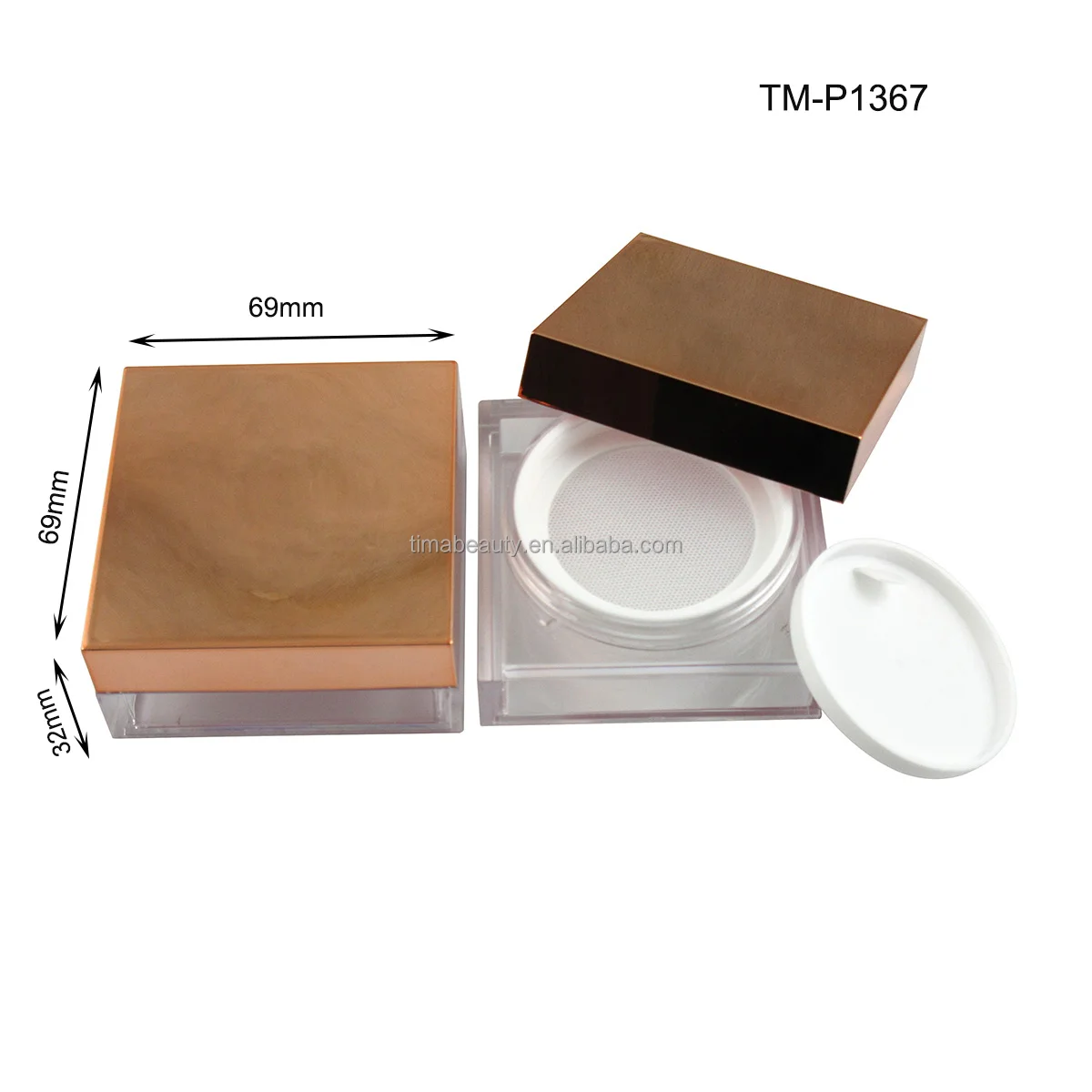Tm-p1367 16g Square Loose Powder Case As Base Container With Elastic ...