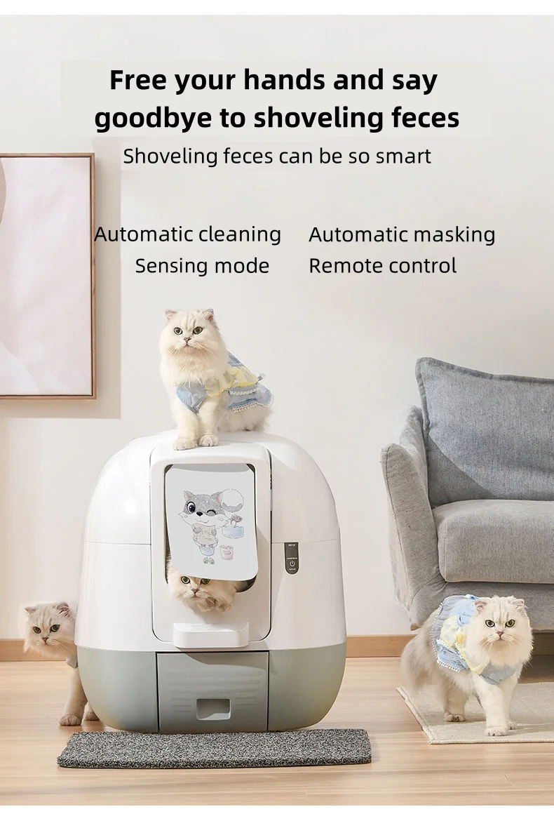 Fully Automatic Smart Cat Toilet Electric Fully Enclosed Large Cat ...