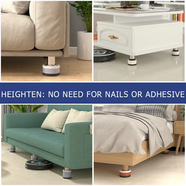 Circular Non-Marking Chair Leg Pads Heavy-Duty Adjustable Stackable ...