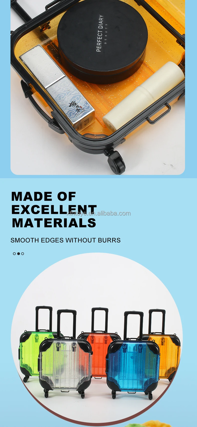 New Arrival Mini Suitcase Square Mini Suitcase Box With Glister Plastic ...