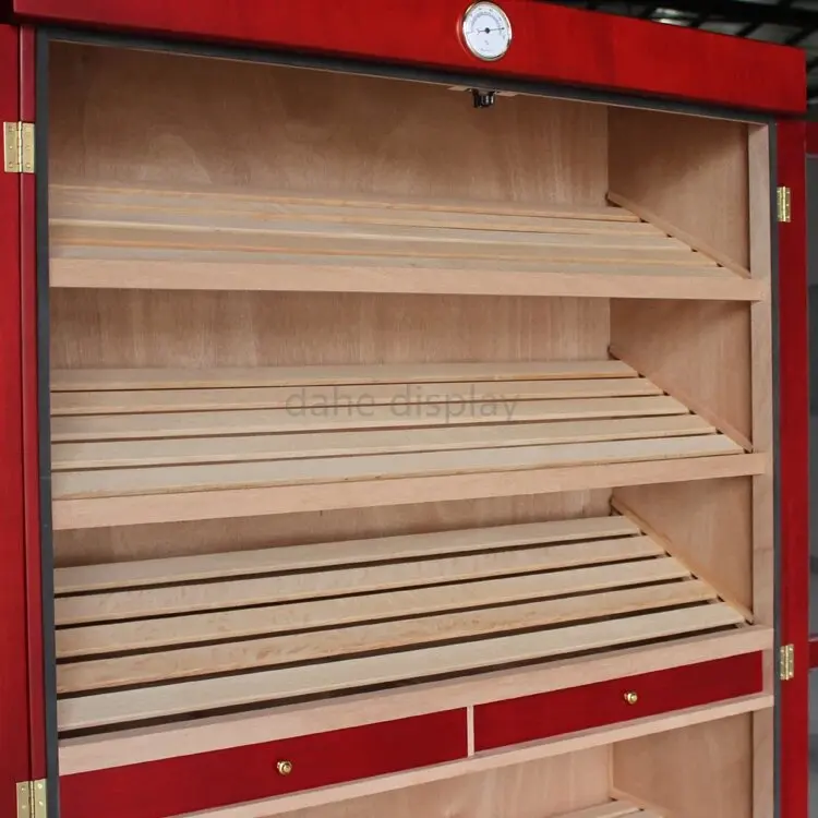 Display Cigar Showcase - Wooden Humidor Cabinet with Glass Doors