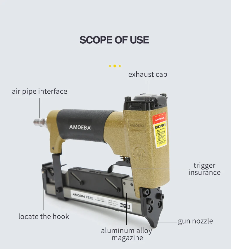 Portable Air Nail Gun Pneumatic Stapler Nail Gun Air Nail Gun Package ...