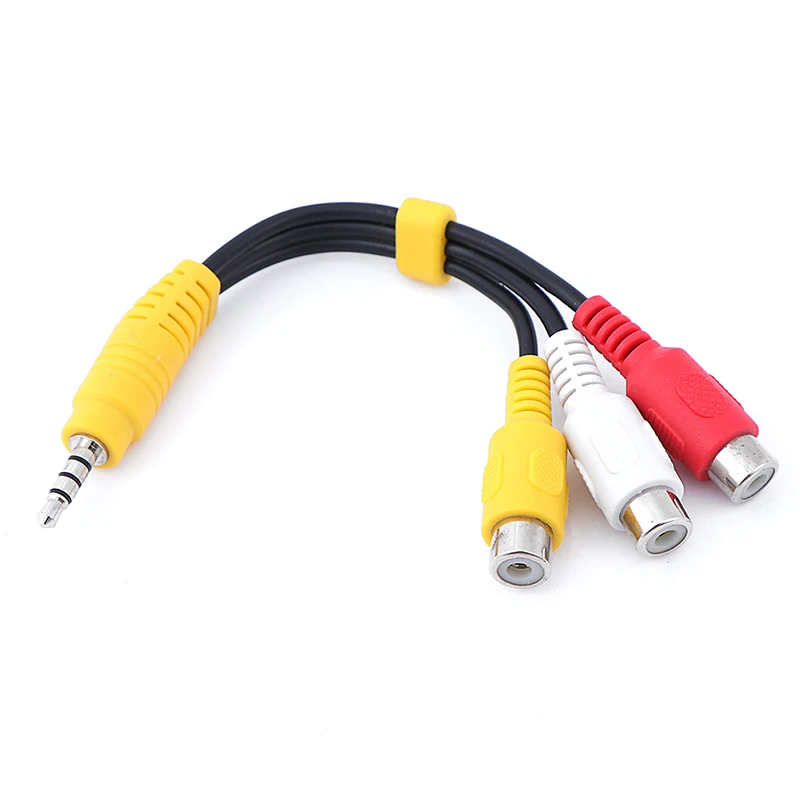 3.5mm Stereo Jack to 3 RCA Female Adapter Cable - High-Performance Audio