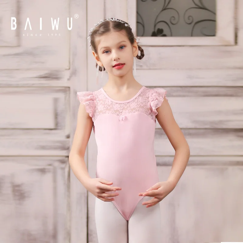 Cute Ruffled Ballet Kids Leotard - Spandex Fabric 122241013