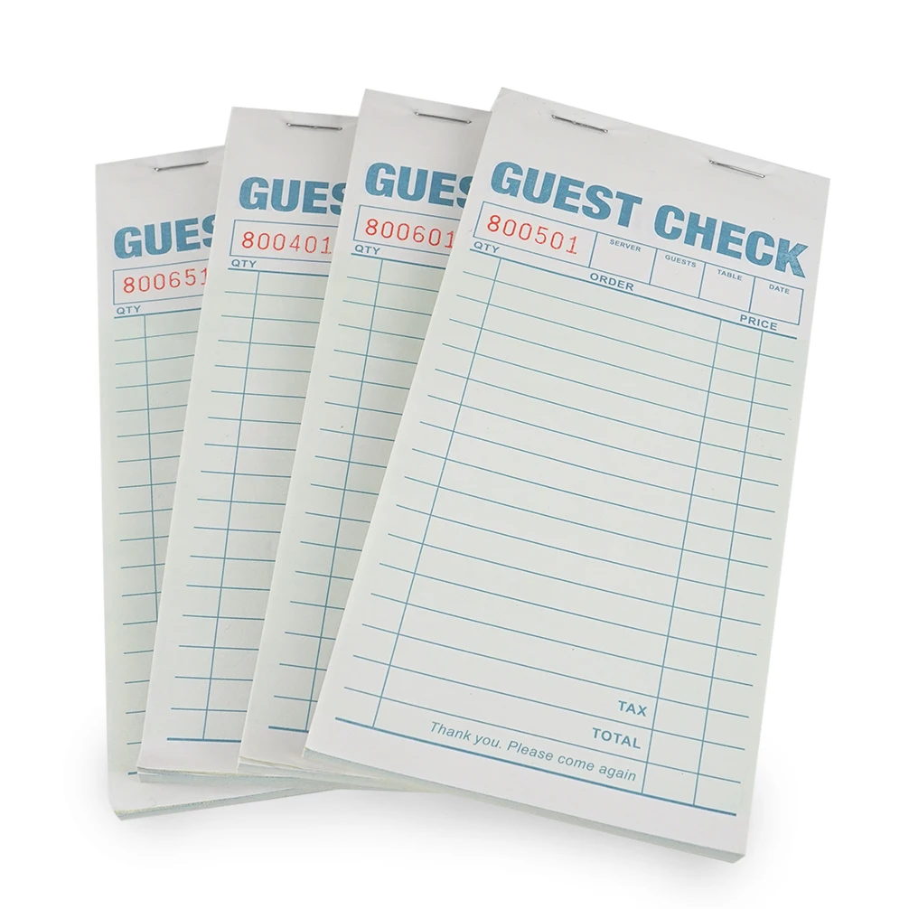 Large Stapled Restaurant Bill Book Check Order Pad Guest Check For ...