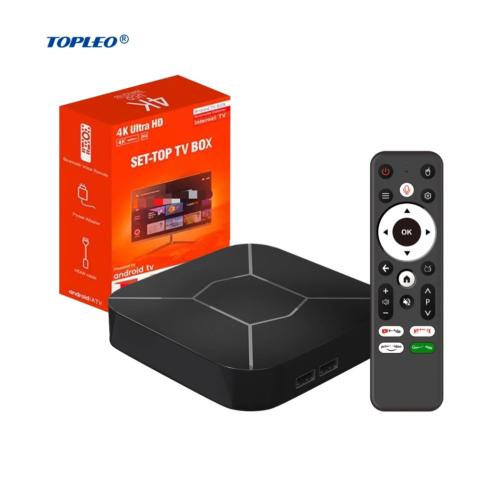 Topleo android tv box certificado q5 plus atv 4k 4gb 32gb certified digital android 4k smart tv ...
