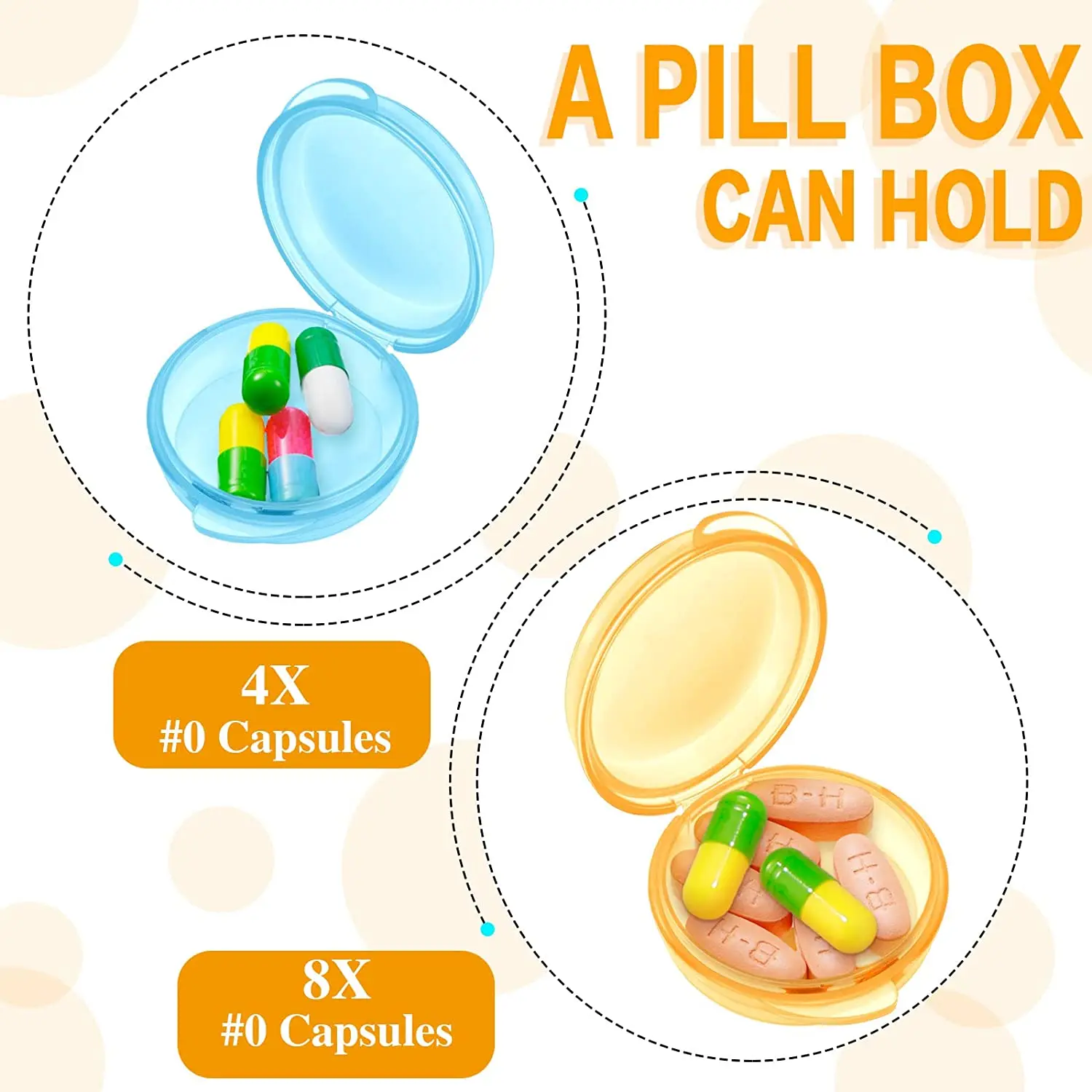 Small Pill Box Travel Pill Container Portable Daily Mini Case Holder ...